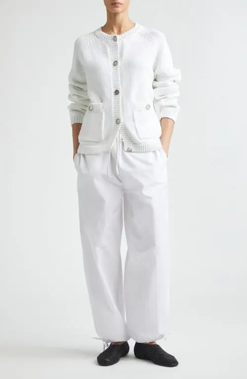 TOTEME Hammered Button Organic Cotton Cardigan