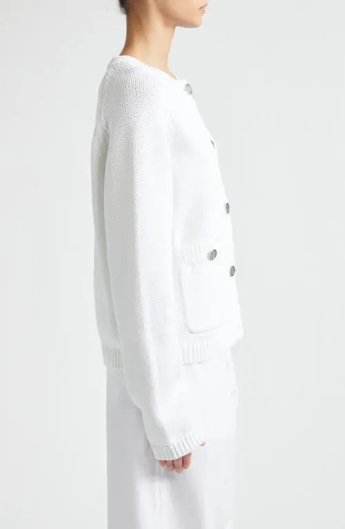 TOTEME Hammered Button Organic Cotton Cardigan