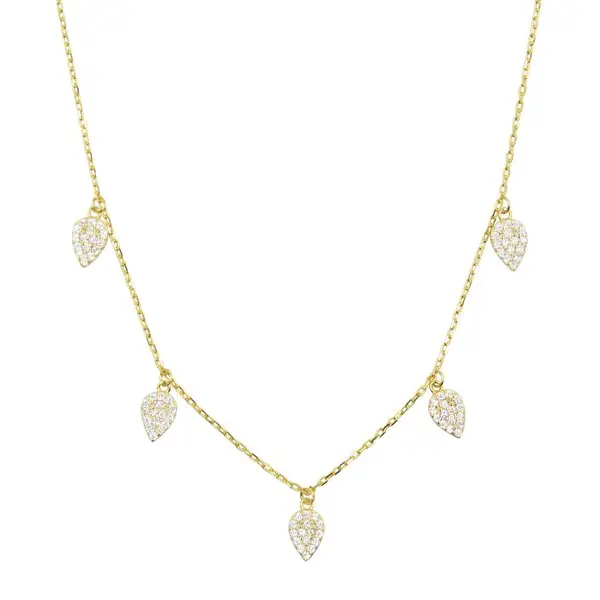 KAMARIA Blessings Leaf Choker Necklace With Crystals