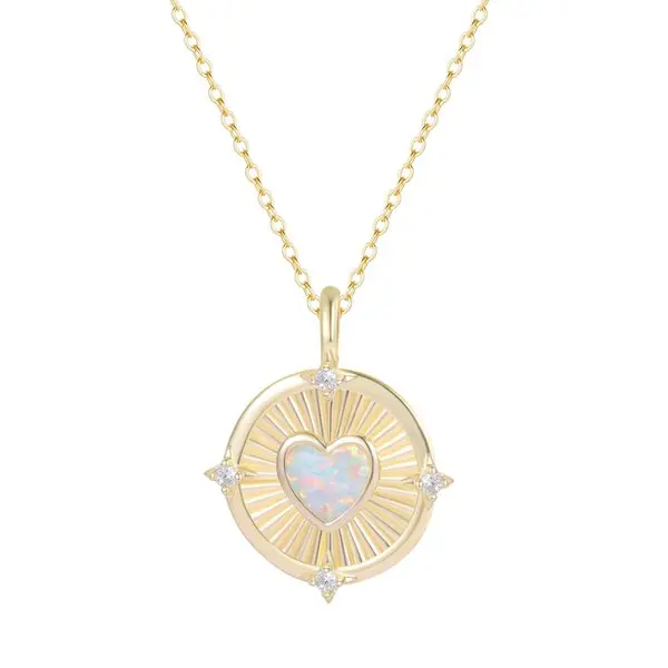 KAMARIA Radiant Opal Heart Necklace - Gold