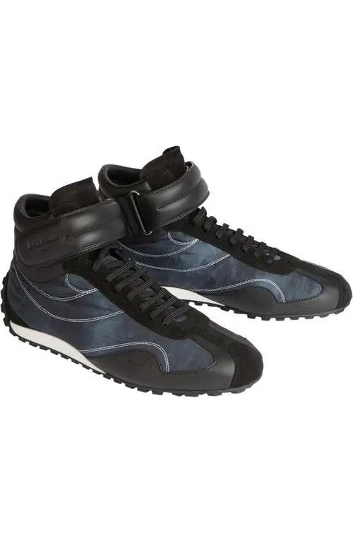 Balmain Racing Mid-top Trainers In Nylon And Leather