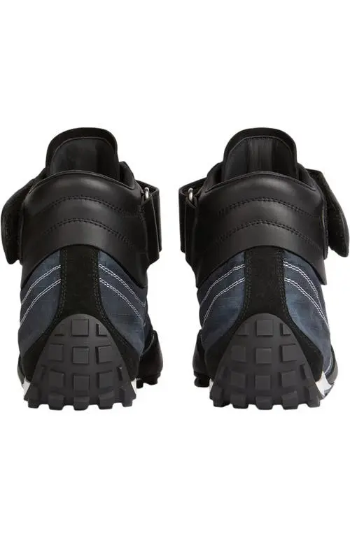 Balmain Racing Mid-top Trainers In Nylon And Leather