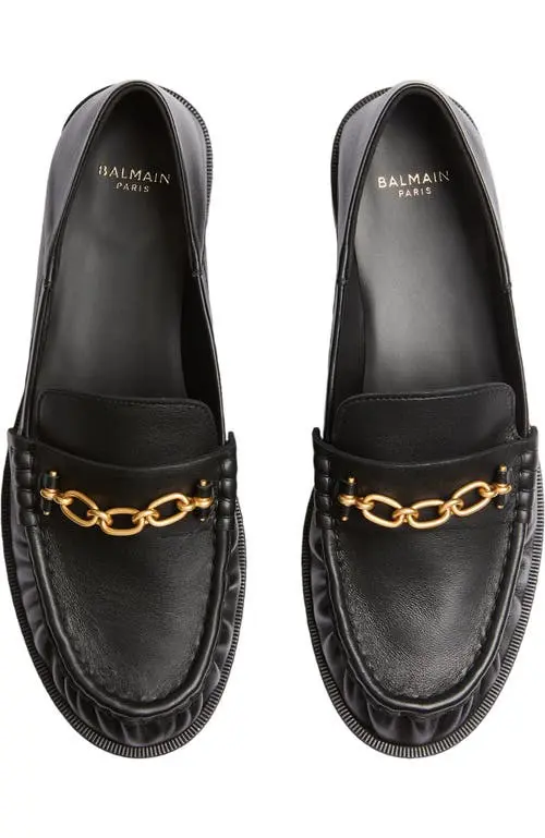 Balmain Sync Smooth Leather Loafers