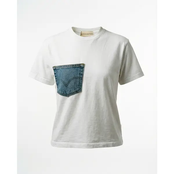 ALYSON EASTMAN Vintage Inspired Pocket T-shirt - White