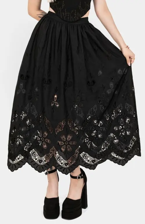 DISTURBIA Maple Broderie Hem Maxi Skirt