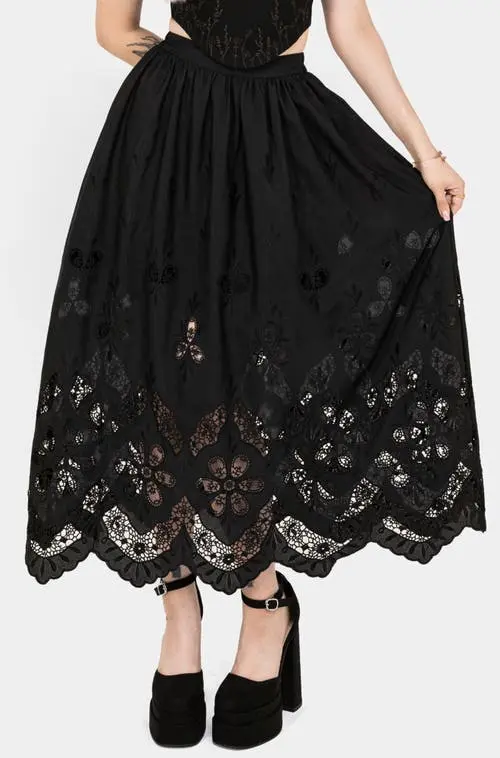DISTURBIA Maple Broderie Maxi Skirt