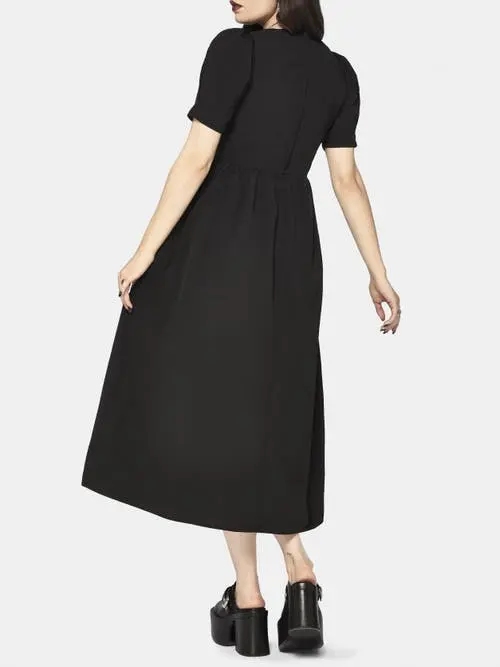 DISTURBIA Brae Wrap Centipede Button Midi Dress