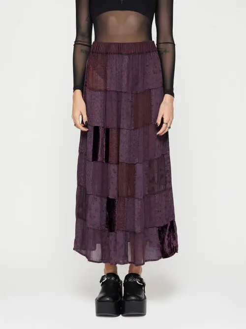 DISTURBIA Mabel Floral Patchwork Skirt