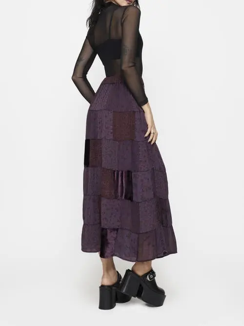 DISTURBIA Mabel Floral Patchwork Skirt