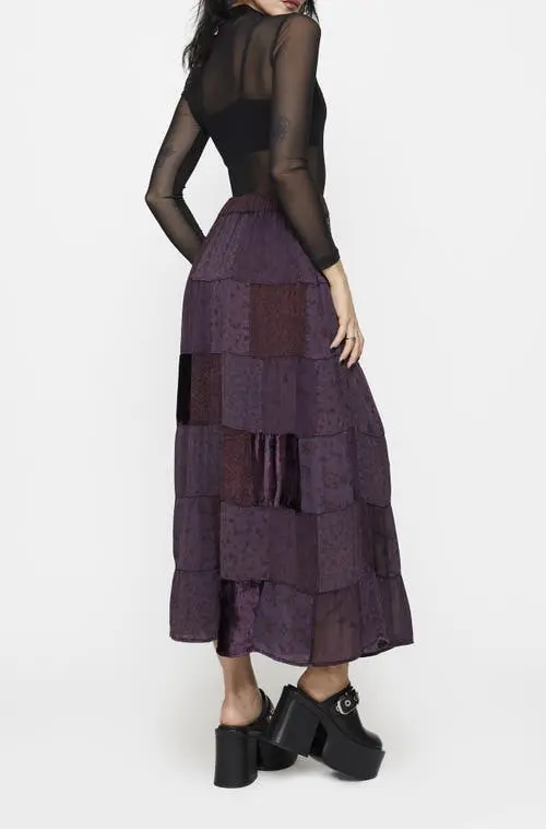 DISTURBIA Mabel Floral Patchwork Maxi Skirt