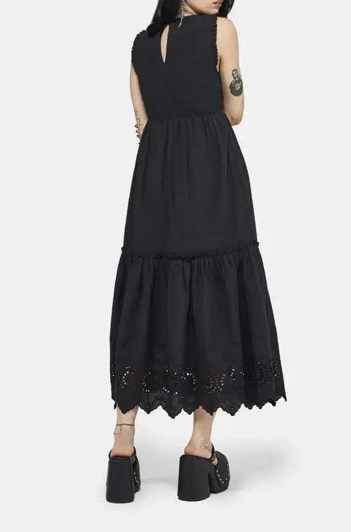 DISTURBIA Noirette Broderie Midi Dress