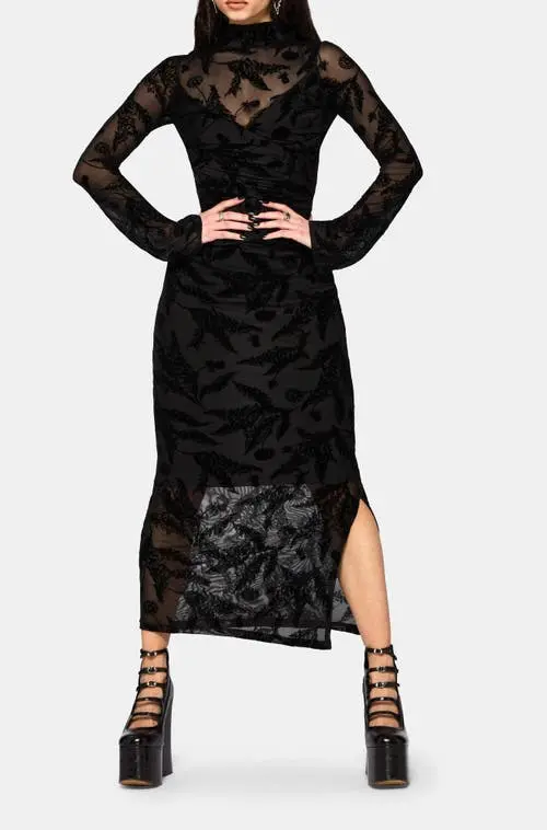 DISTURBIA Cimora Dandelion Flocked Maxi Dress