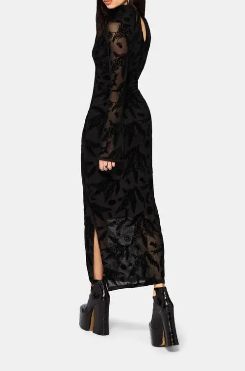 DISTURBIA Cimora Dandelion Flocked Maxi Dress