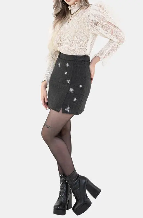 DISTURBIA Sequin Embellished Mini Skirt