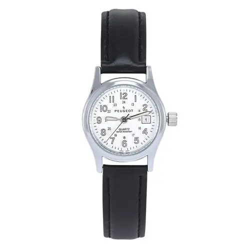PEUGEOT Stainless Steel Leather Strap Watch - White