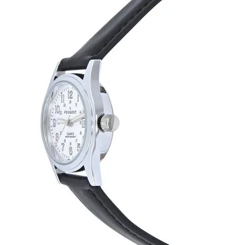 PEUGEOT The Clara" Leather Watch With Calendar - White
