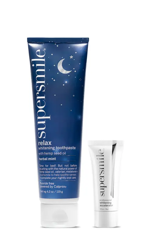 SUPERSMILE Whitening Toothpaste Relax 4.2 Oz With Accelerator 0.5 Oz - Blue