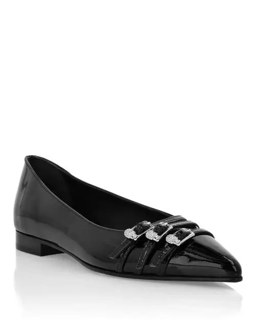 Philipp Plein Multi-strap Ballerina Flats Skull - Black