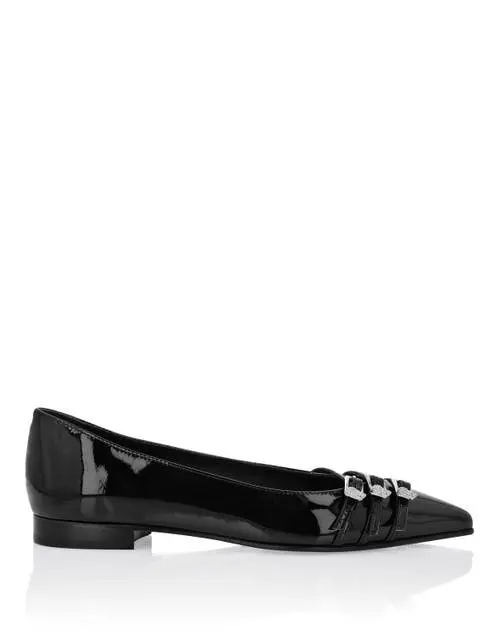 Philipp Plein Multi-strap Ballerina Flats Skull - Black