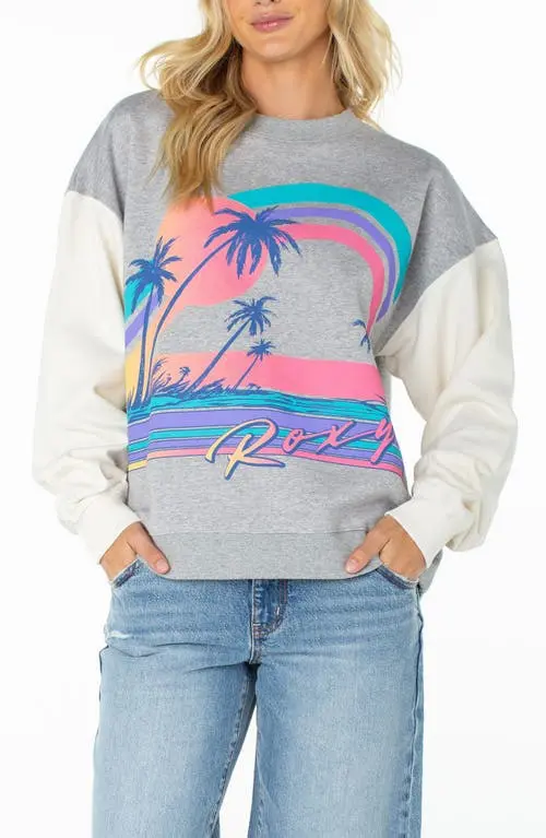 Roxy Lineup Contrast Crewneck Sweatshirt