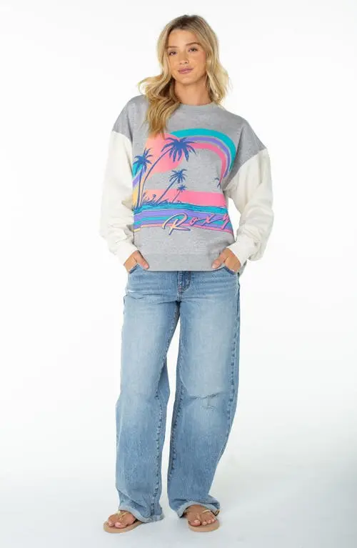 Roxy Lineup Contrast Crewneck Sweatshirt