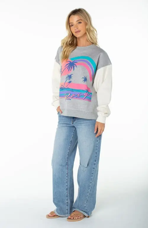Roxy Lineup Contrast Crewneck Sweatshirt