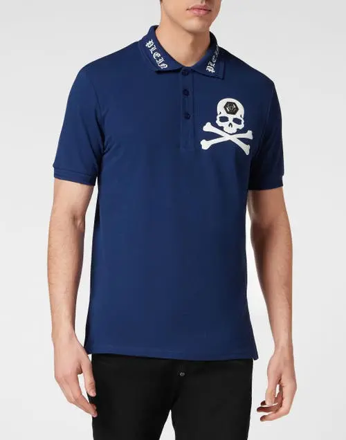 Philipp Plein Polo Shirt Ss Skull&amp;bones - Darkblue