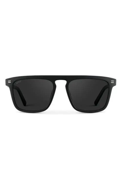 WMP EYEWEAR Sawyer 53mm Squared Aviator Polarized Sunglasses - Matte Black