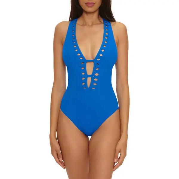 BECCA By Rebecca Virtue Trellis Plunge One-piece Swimsuit