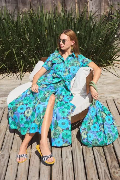 RO'S GARDEN Crispy Cotton Sutton Maxi Dress