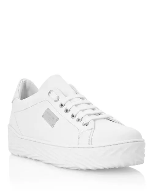 Philipp Plein Leather Lo-top Sneakers Tm Comfort - White