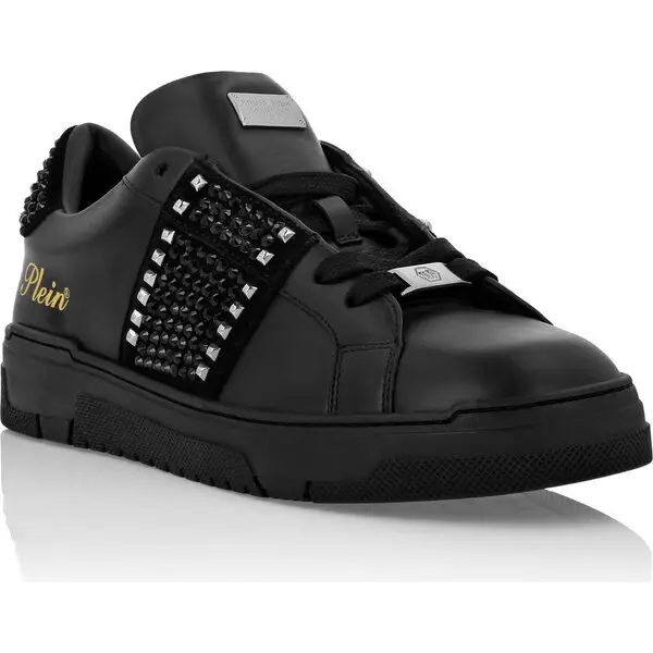 Philipp Plein Embellished Low Top Sneakers - Black/black