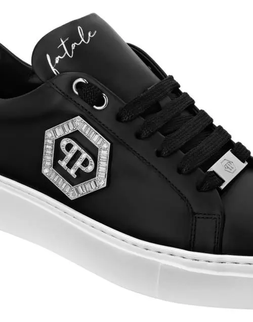 Philipp Plein Crystal Fatale Nappa Leather Low Top Sneakers - Black