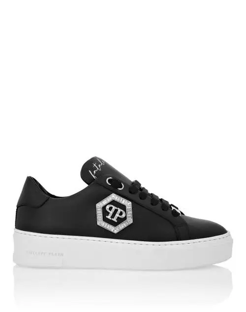 Philipp Plein Crystal Fatale Nappa Leather Low Top Sneakers - Black
