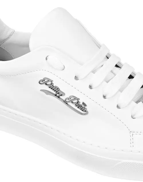 Philipp Plein Signature Nappa Leather Lo-top Sneakers - White