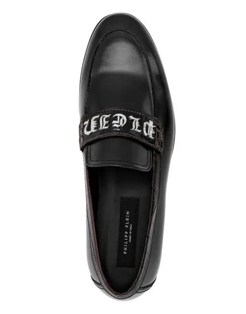 Philipp Plein Croco Printed Leather Loafers