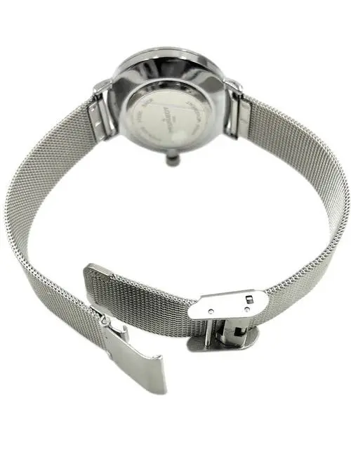PEUGEOT Sleek Stainless Steel Mesh Watch- 30mm - Blue