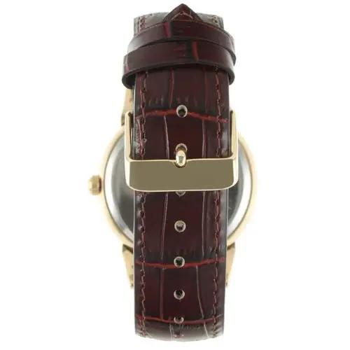 PEUGEOT Sun Moon Vintage Leather Strap Watch40mm - Brown