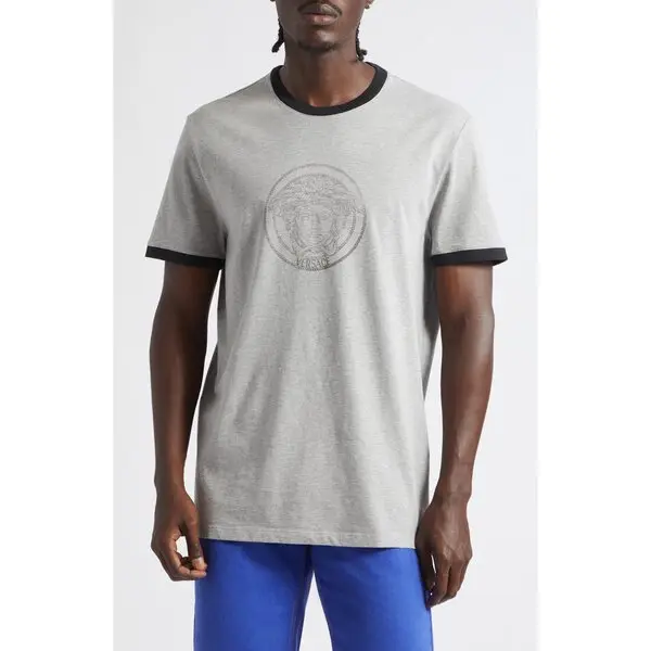 Versace Medusa Logo Ringer Graphic T-shirt