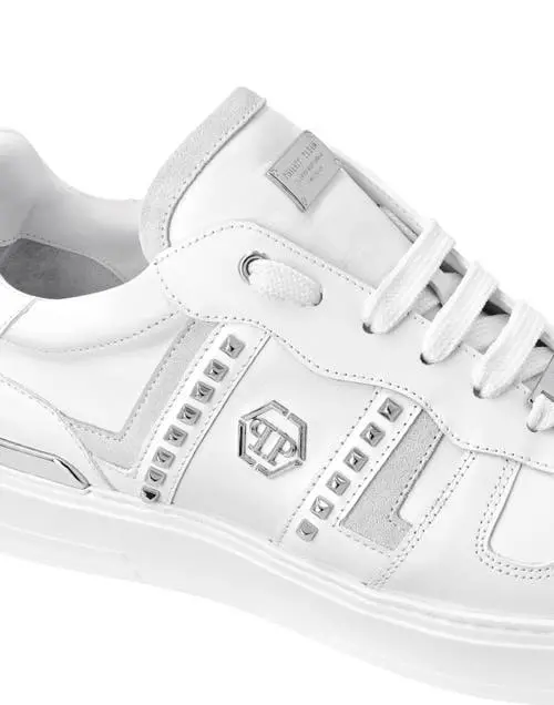 Philipp Plein Low Top Sneakers Mix Cut Studs - White