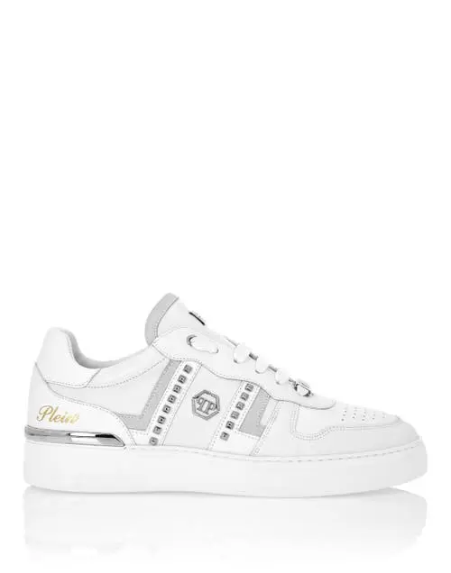 Philipp Plein Low Top Sneakers Mix Cut Studs - White