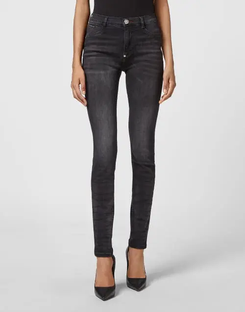 Philipp Plein High-waist Slim Fit Jeggings - Tempestgrey