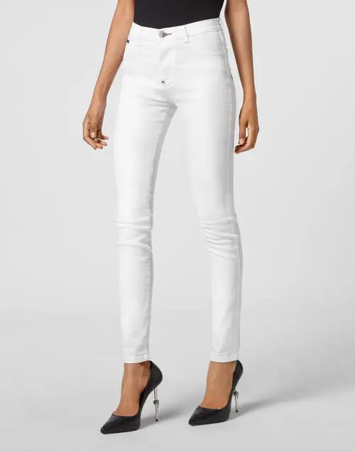 Philipp Plein High-waist Slim Fit Jeggings - White