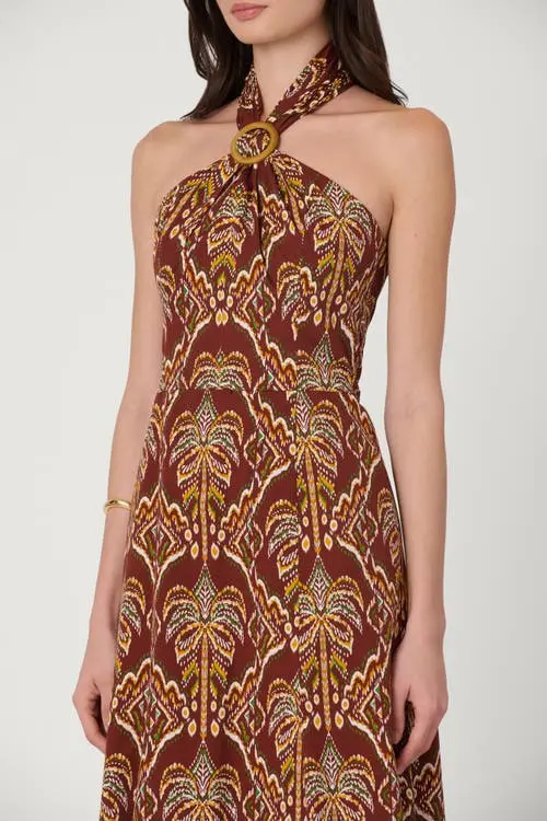 Shoshanna Balinese Palm Print Lainey Dress