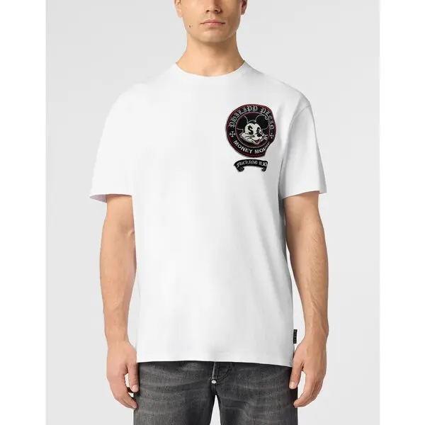 Philipp Plein T-shirt Round Neck Ss Money - White
