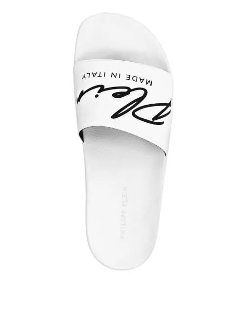 Philipp Plein Logo Detail Slide Slipper - White