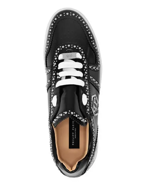 Philipp Plein Leather Lo- Top Sneakers - Black