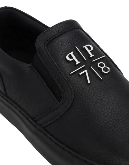 Philipp Plein Deer Print Leather Slip-on Sneakers