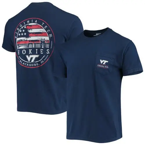IMAGE ONE Virginia Tech Hokies Campus Americana T-shirt - Navy