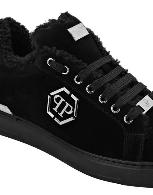 Philipp Plein Suede Fur Low Top Sneakers Carson